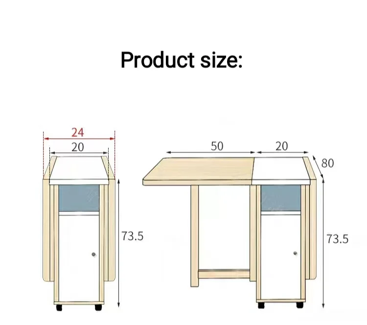 Wood Table for Family MDF Board Covered Thickened Table With Hidden ...