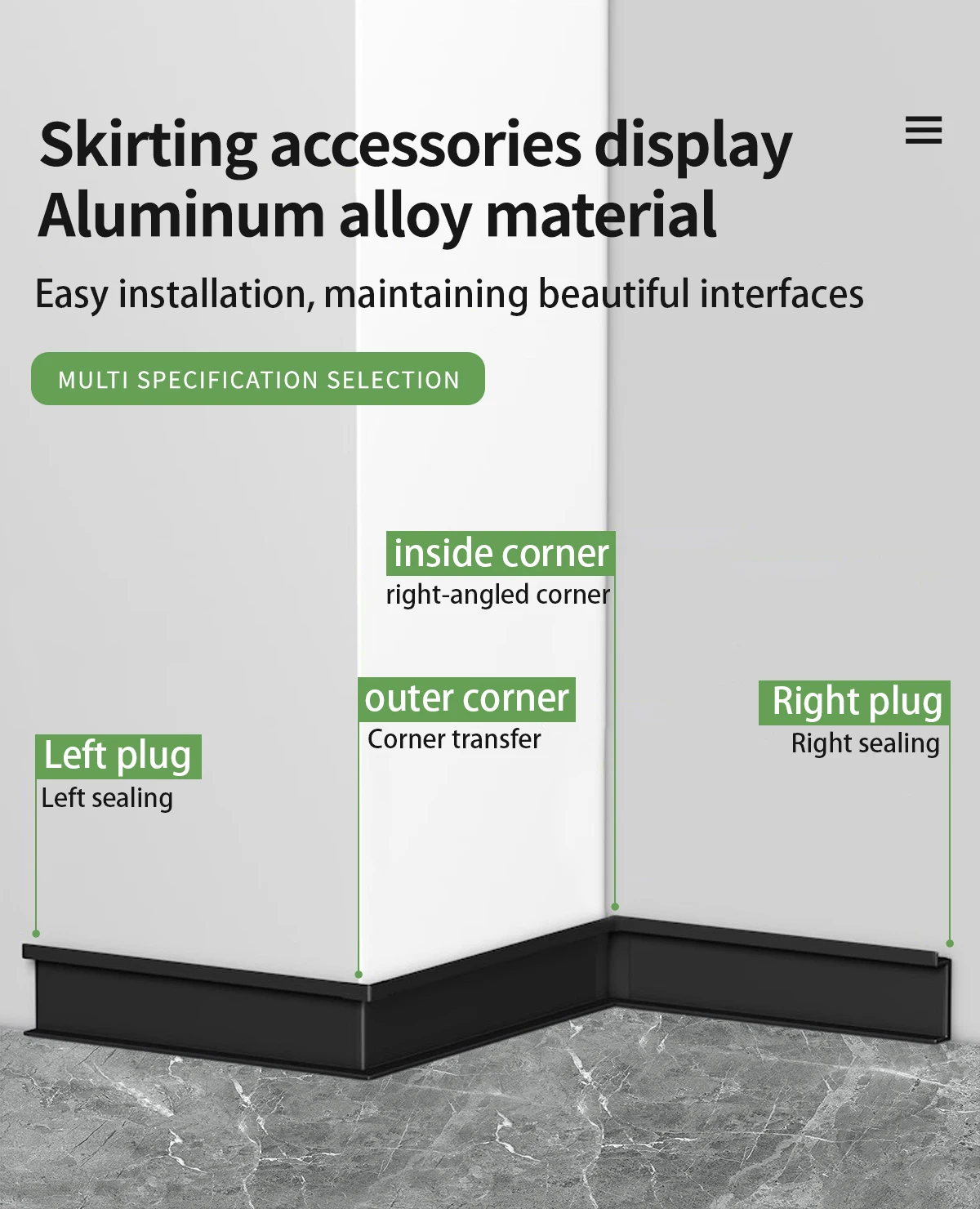 Embedded Skirting Wire Aluminum Alloy Invisible Concealed Wall ...