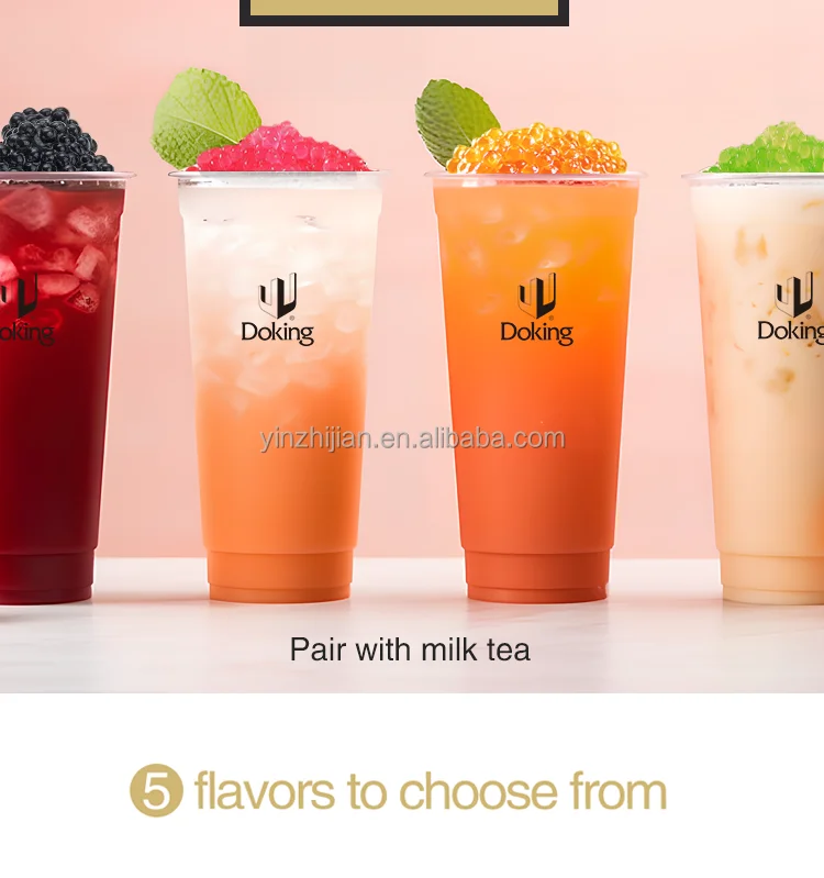 DOKING Boba Caviar Shaped mango Flavor Popping Boba Pearl Bubble Tea ...