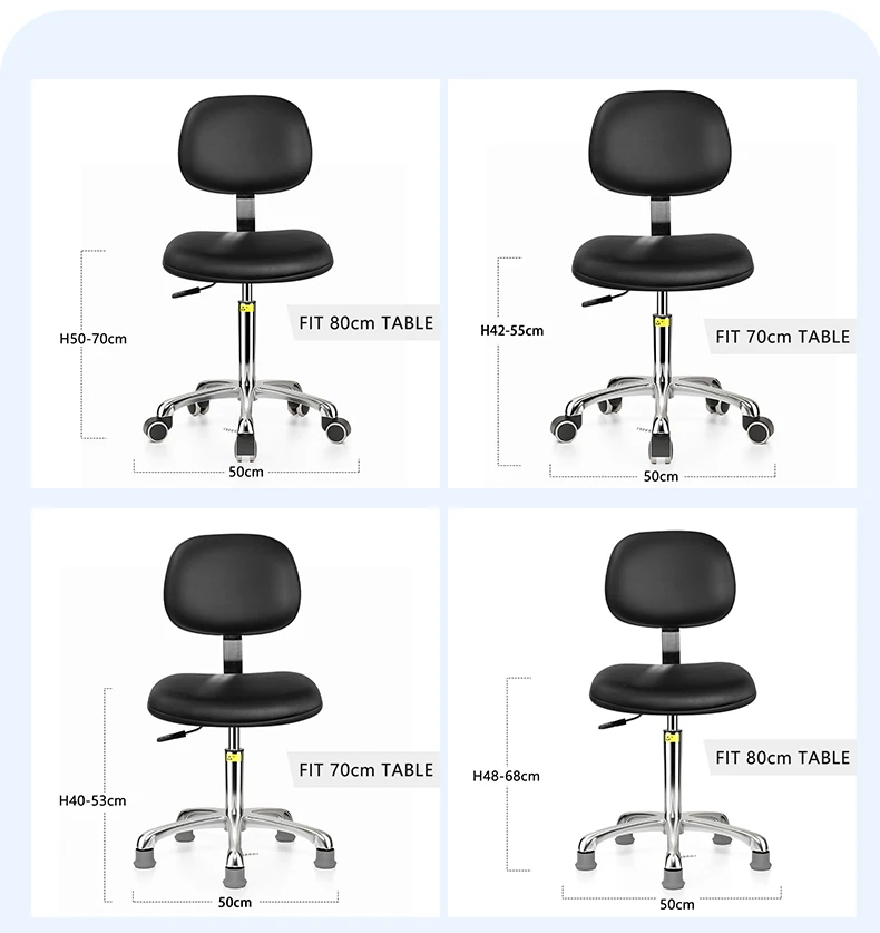 Laboratory Chairs Esd Lab Chair Leather Anti-static Backrest Dust-free ...