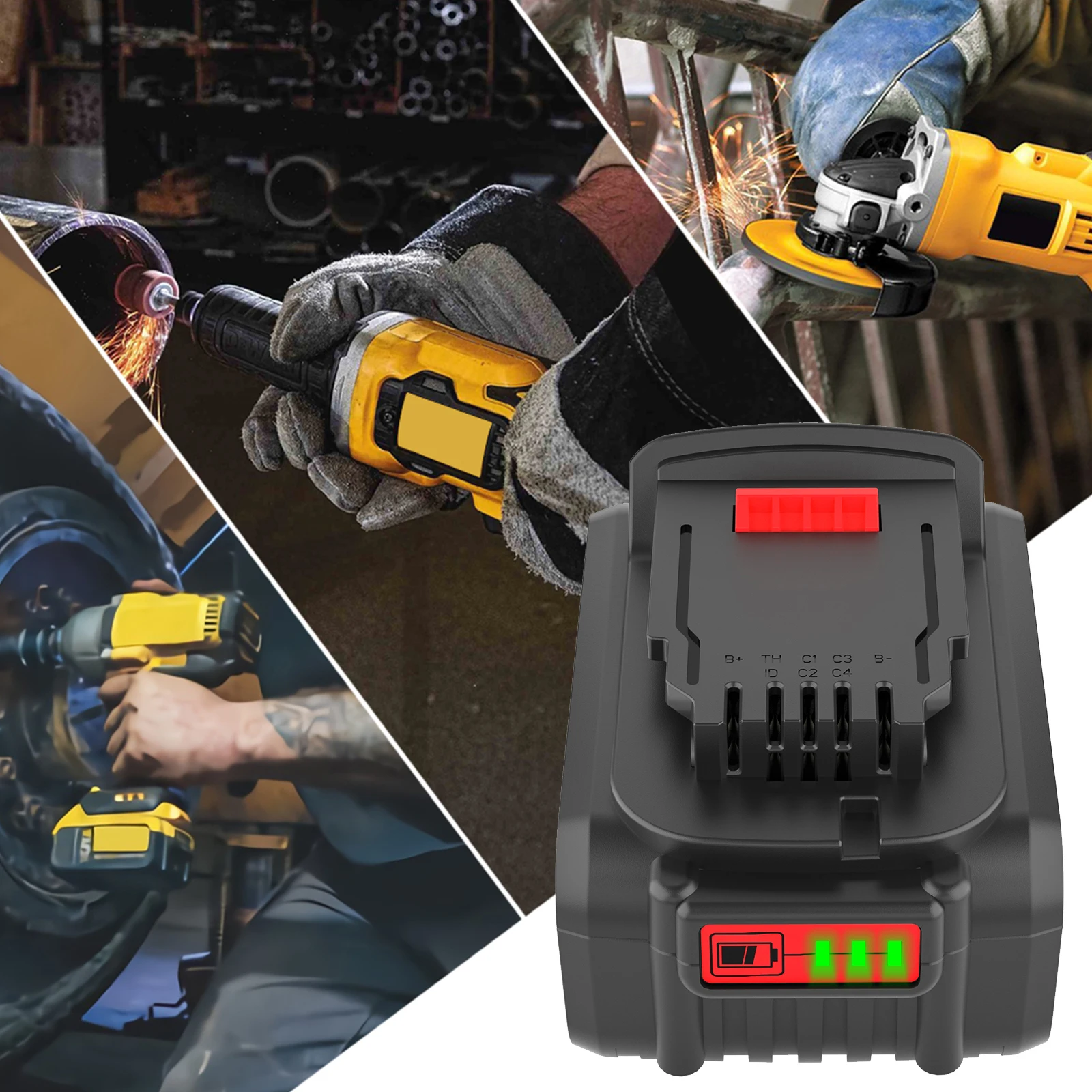 20v Max Lithium Ion Battery For Power Tools Drill Battery Dcb200 Dcb180 ...