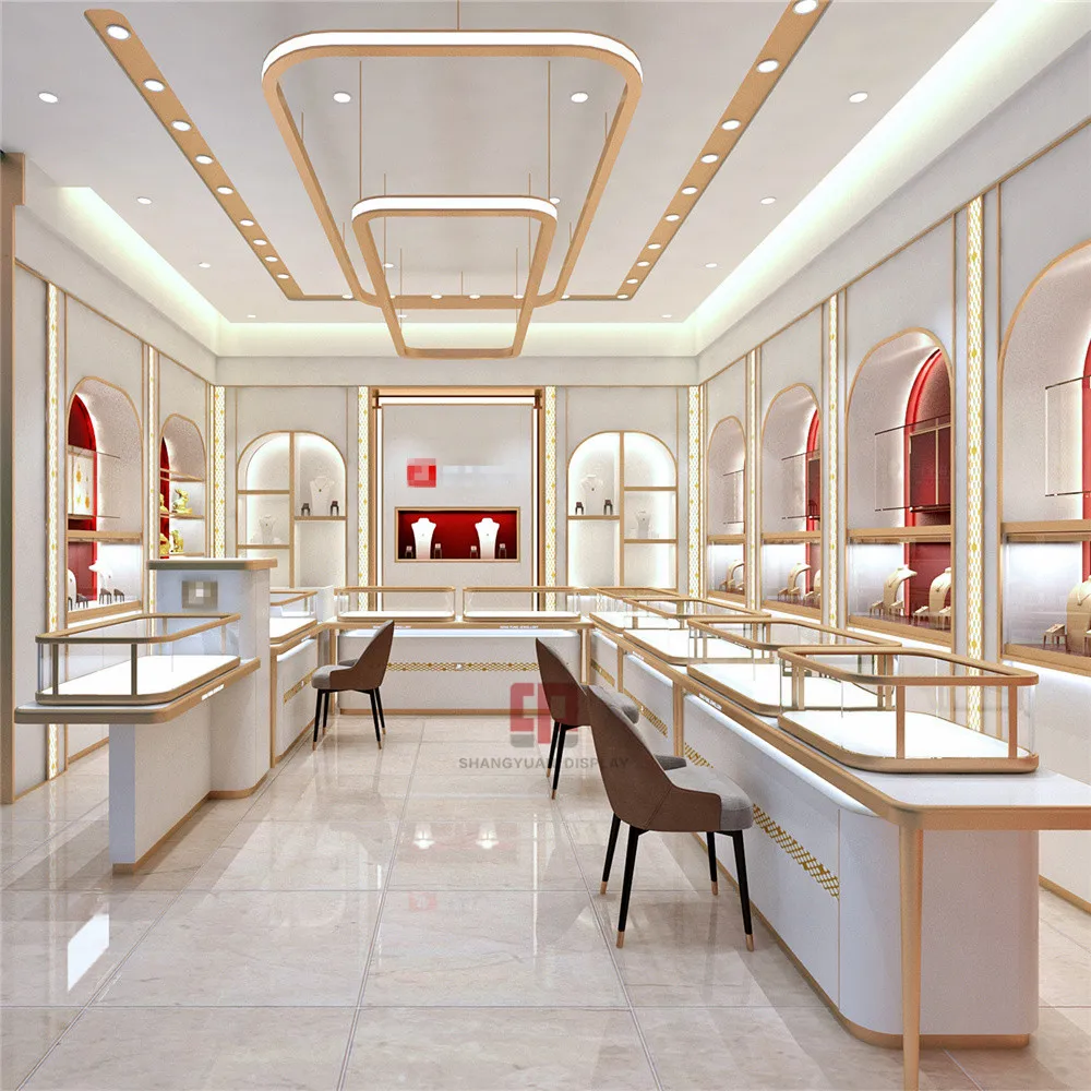 Gold Diamond Jewelry Shop Design Custom Luxury Jewelry Showcase ...