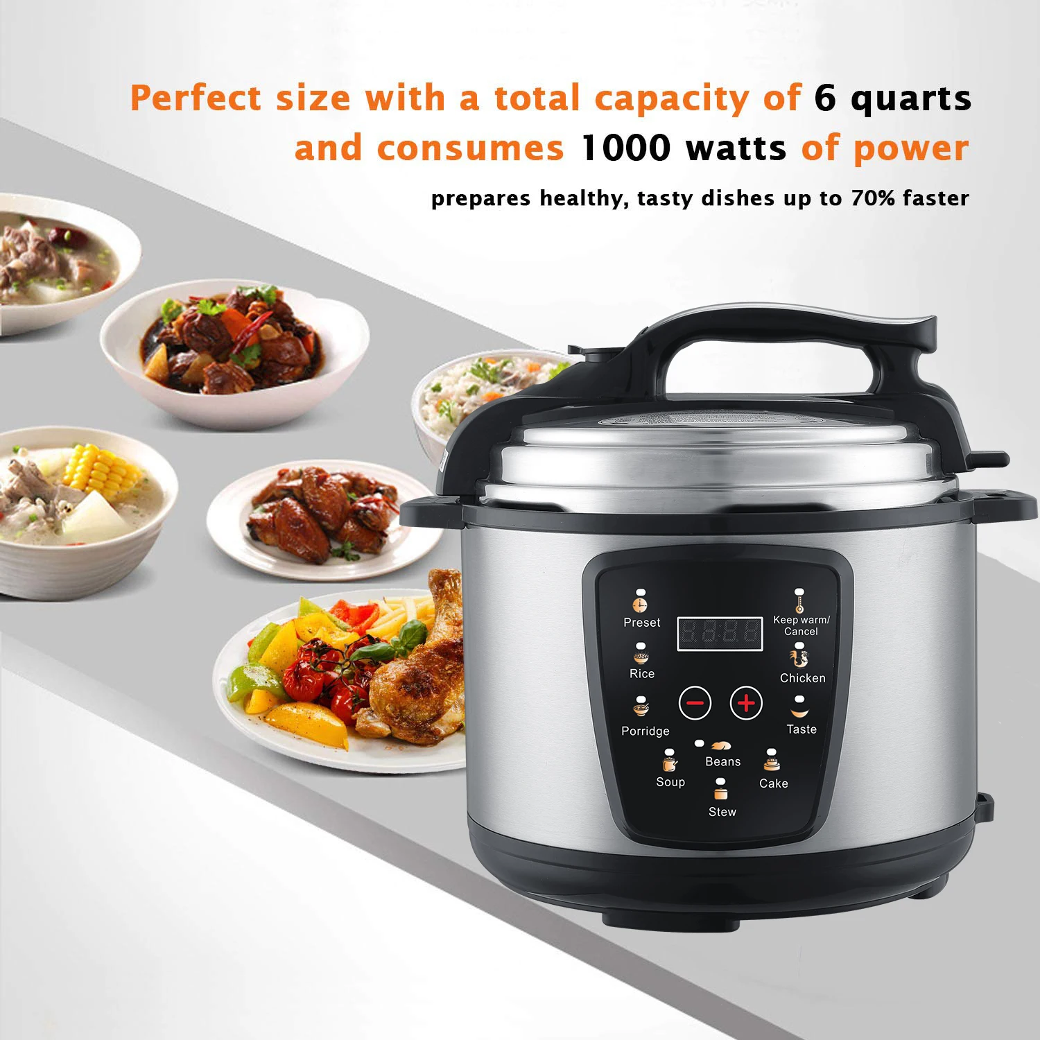 4l Multi-functional Electric Pressure Cooker With Led Display And ...