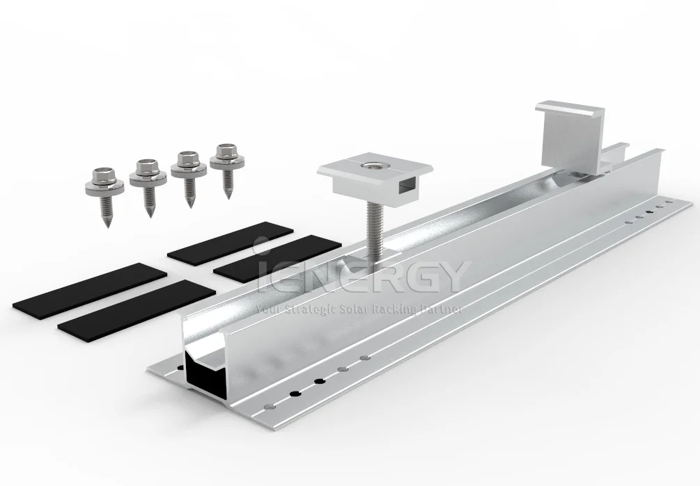 Rapid Install Trapezoid Corrugated Metal Roof Anodized Short Mini Rails ...