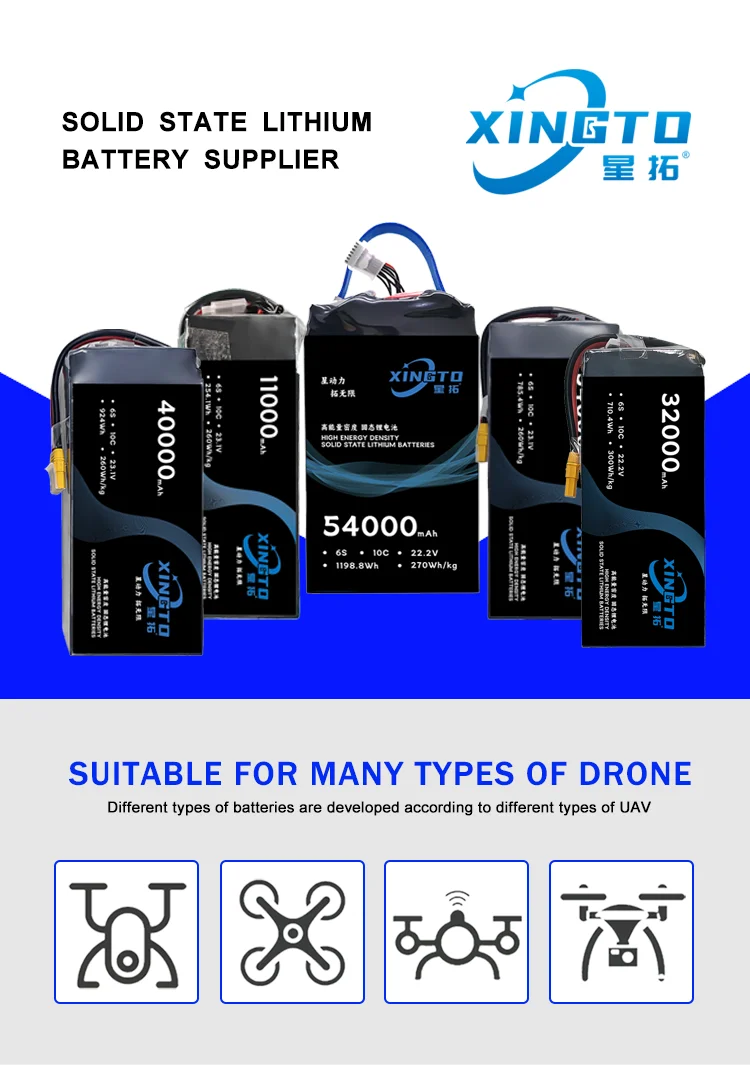 Xingto Drone Battery - 12s 16000mah 10C 44.4V for Heavy Lift