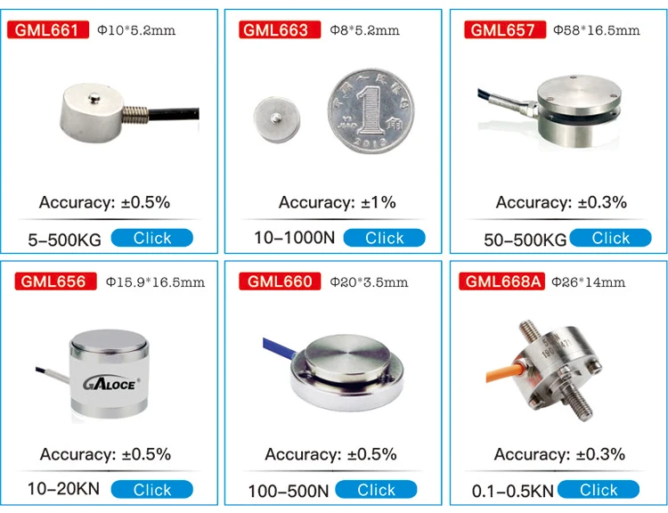 GML669 Load Cell - 50KG to 500KG Miniature Compression Sensor