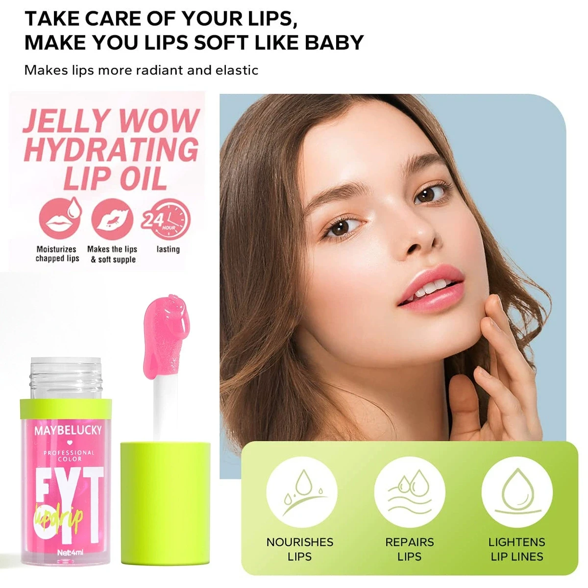 Wholesale Bulk Pink Glossy Clear Vegan Makeup Lip Gloss