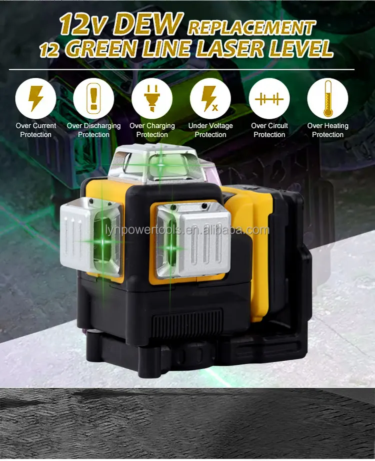 Km 12 Lines Self Leveling 3d Auto Rotary Construction Tool Nivel Laser ...