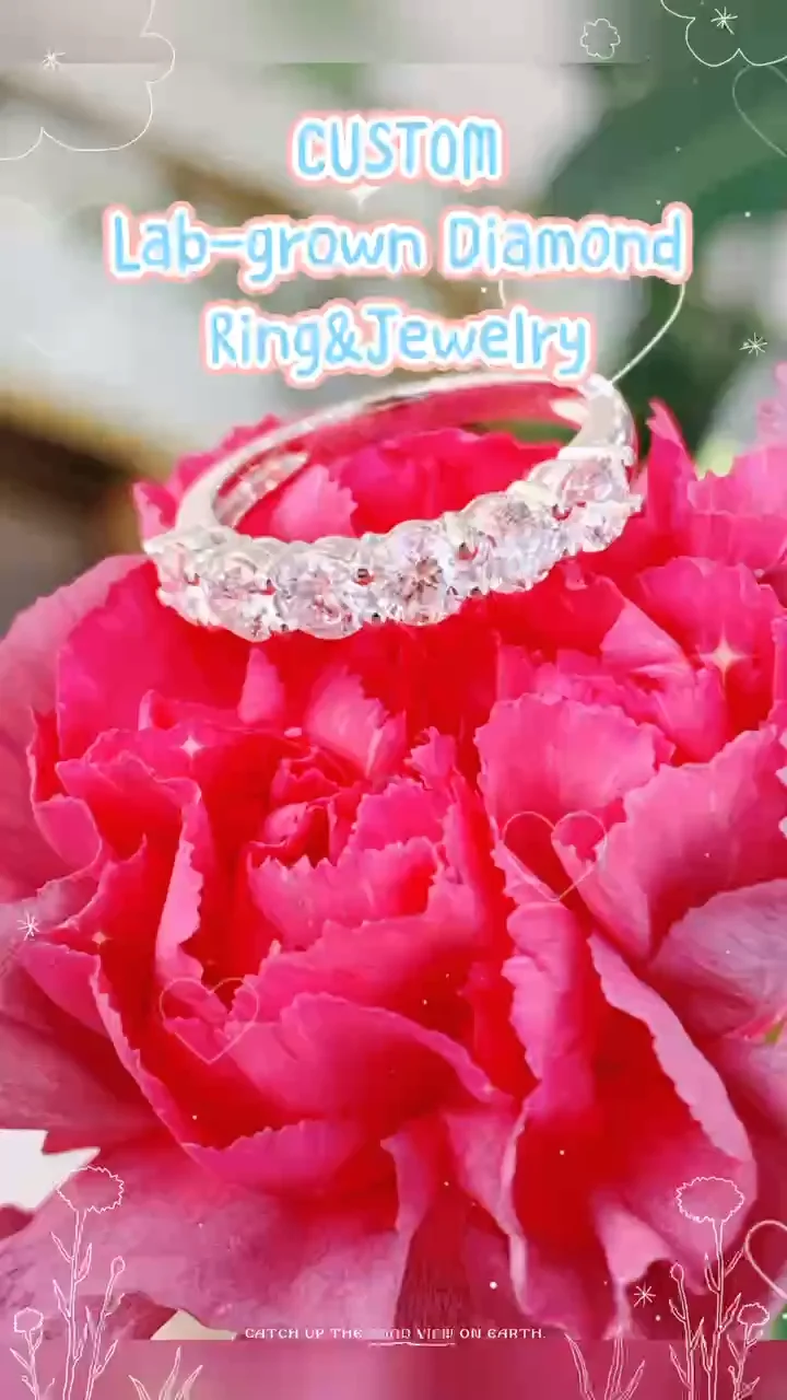 Custom Lab Diamond Rings 18k Wedding Band Gold Ring Gia Certificated ...