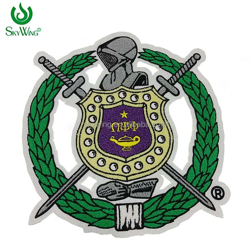 Greek Omega Fraternity Omega Psi Phi Escutcheon Shield Patches