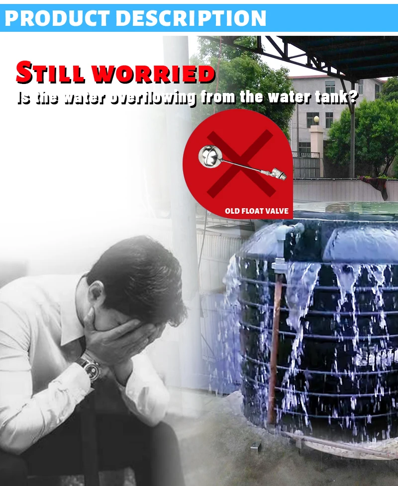 Large Flow 1" Water Float Valve Automatic Water Level Control Float ...