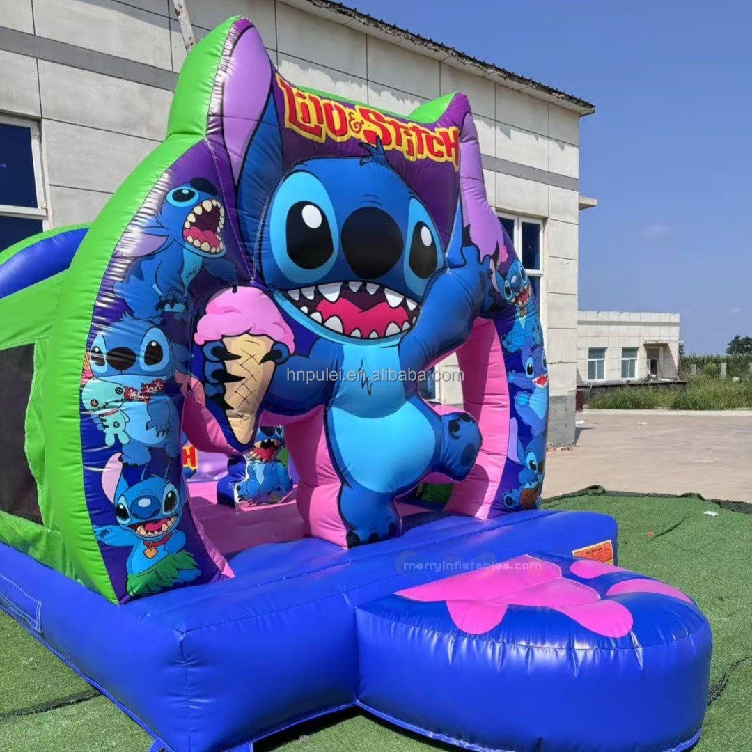 Lovely Stitch Jumping Castle for Kids Commercial Bounce House with ...