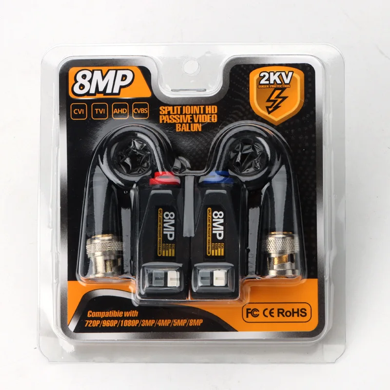 Cantell 4k Balun 8mp Video Balun Cctv Coaxial Hd Twisted-pair Video ...