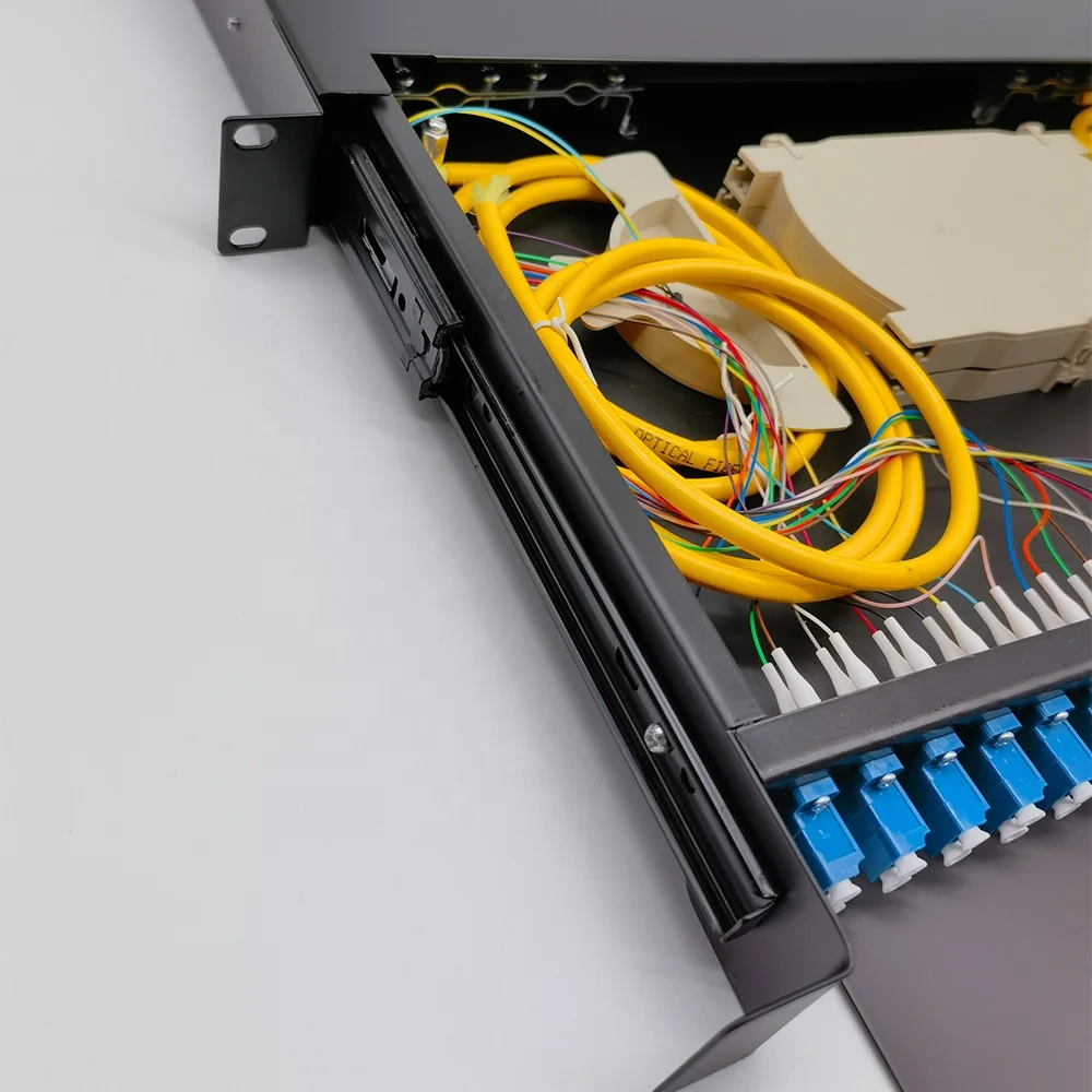 19'' 1U/2U Sliding Rail Drawer Rack Mount Fiber Optic Patch Panel