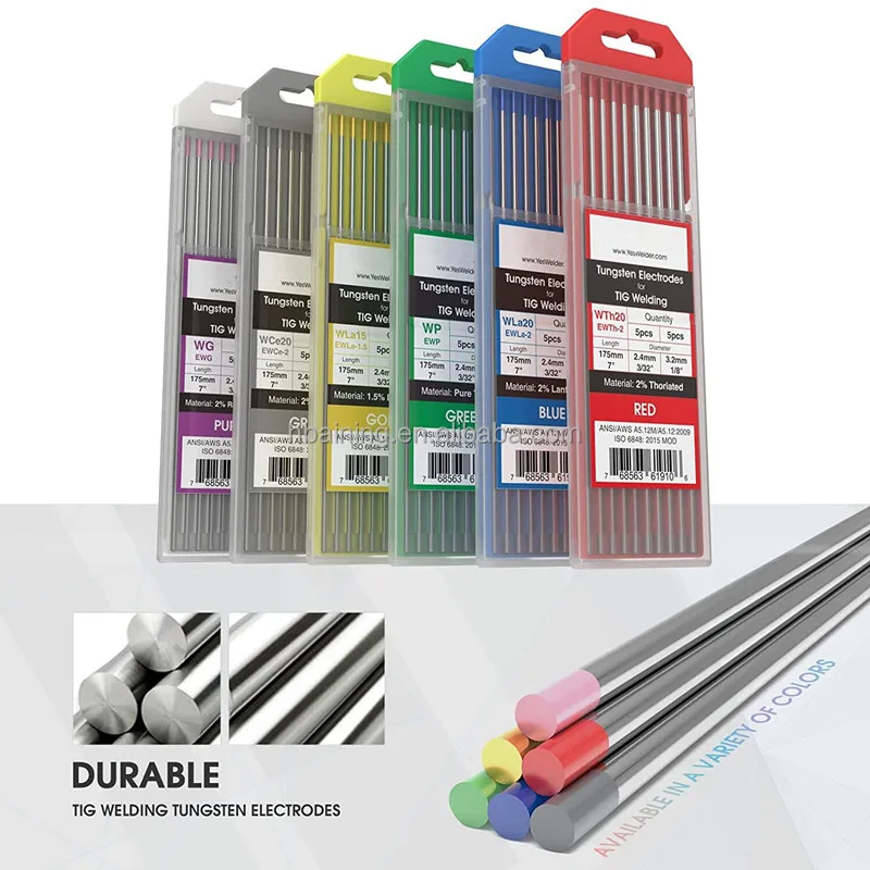 Grey Color Red Color Tungsten Electrodes - Pure Tungsten
