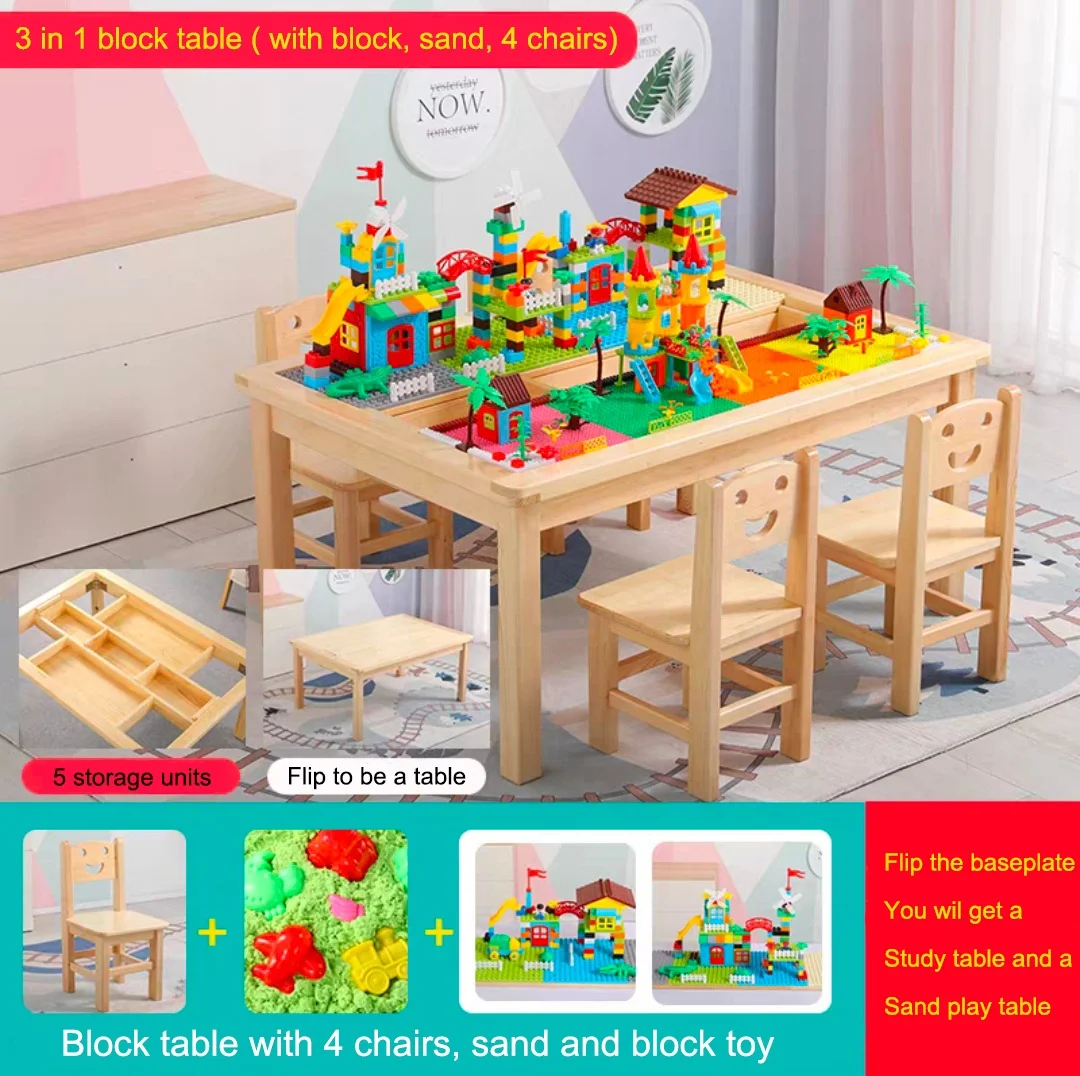 Moetry Kids Block Play Table - High Quality & Multifunctional