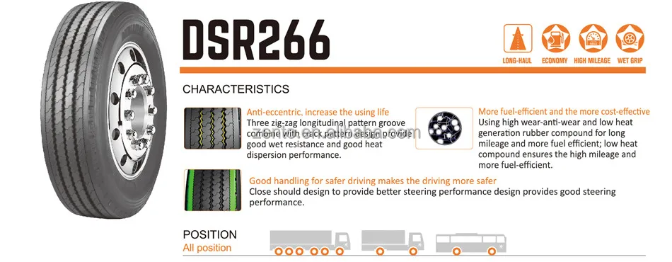 205 75 17.5 8.5r17.5 Dsr266 U16 Doublestar Toway Radial Truck Tire Tyre Semi Truck Chinese Good ...