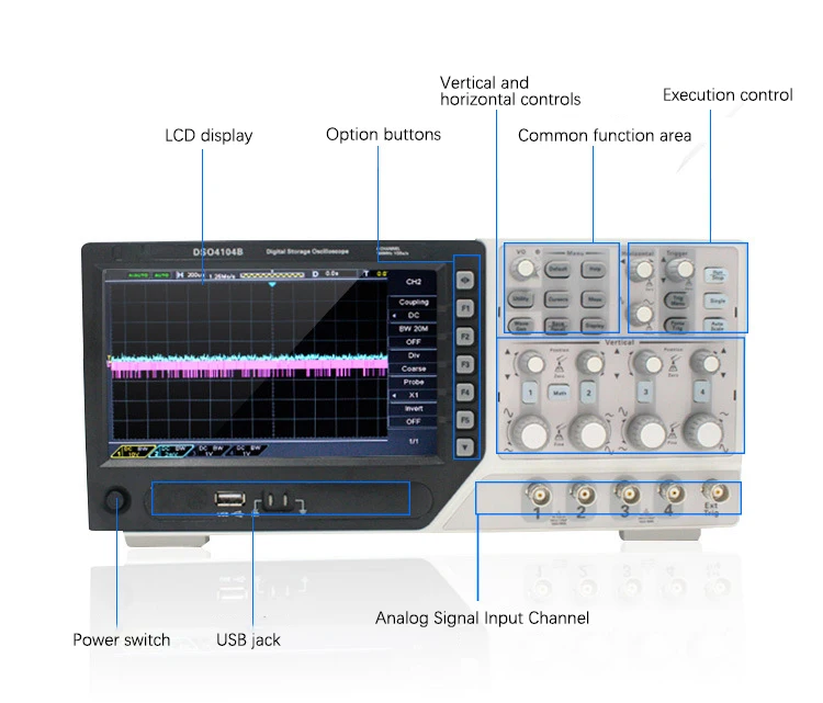 Digital Oscilloscope 4 Channels 80-250mhz Bandwidth 1gs Sampling 2in1 ...