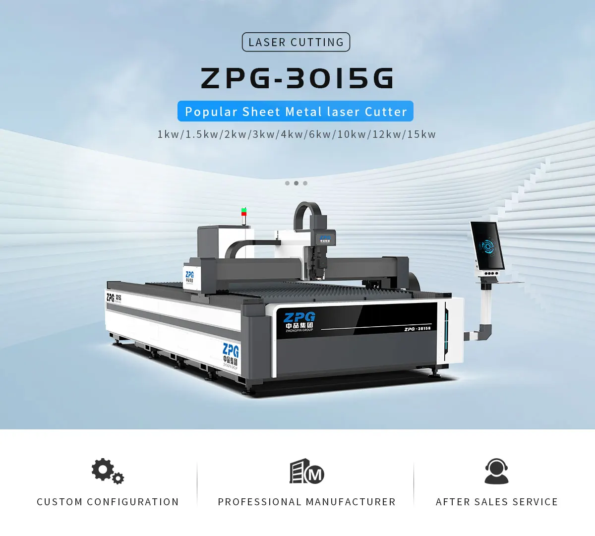 1kw 2kw 3kw Cnc Sheet Metal Lazer Cutting Machine Steel Iron Aluminium ...