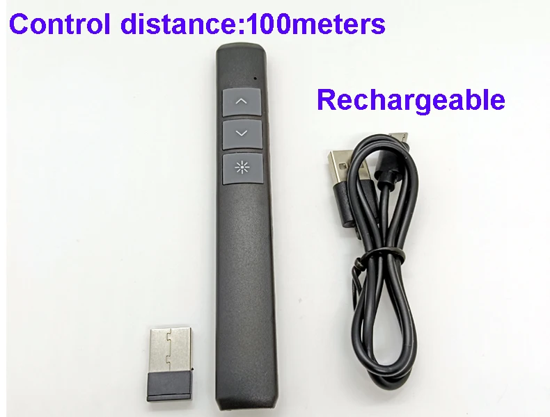 Rechargeable Wireless Presenter 2.4GHz Presentation Clicker Computer ...