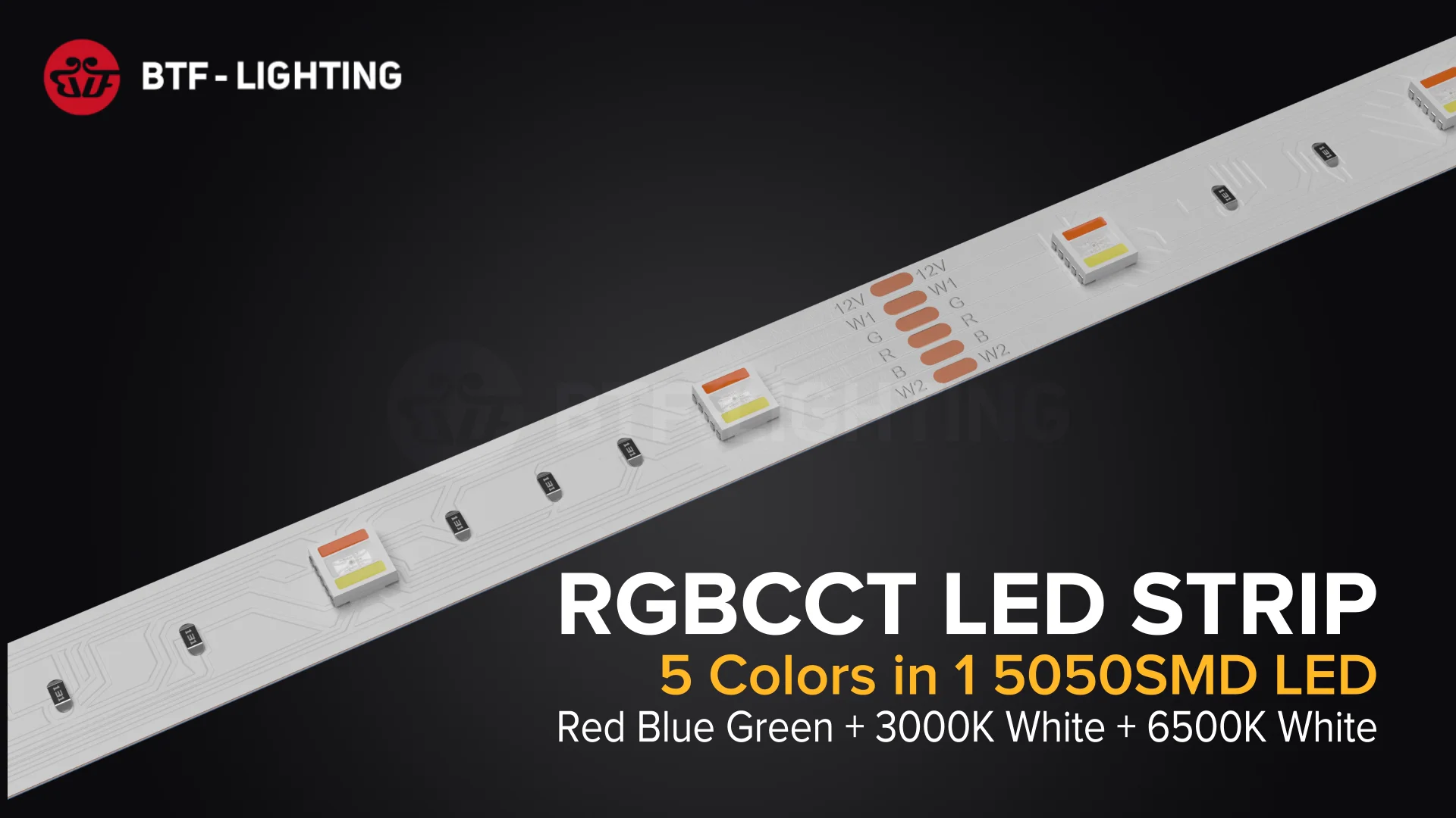 Btf-lighting Rgbcct 5 Colors In 1 Led 6leds/m 5050smd Rgbw Rgb+dimmable Tunable Color ...