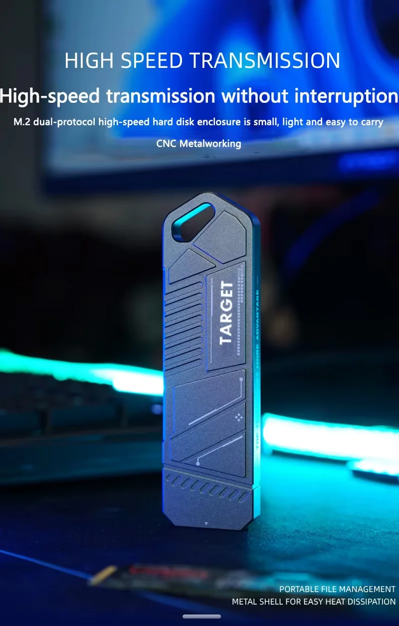 M2 Nvme SSD Enclosure - USB 3.2 to Type C External HDD Case