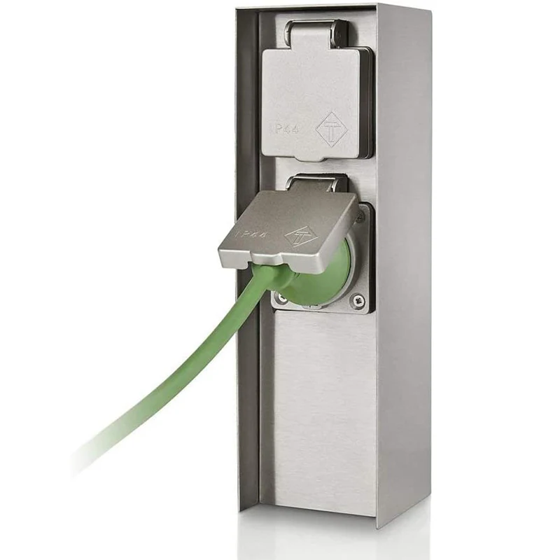 Stainless Steel Garden Socket - Outdoor IP44 Power Column