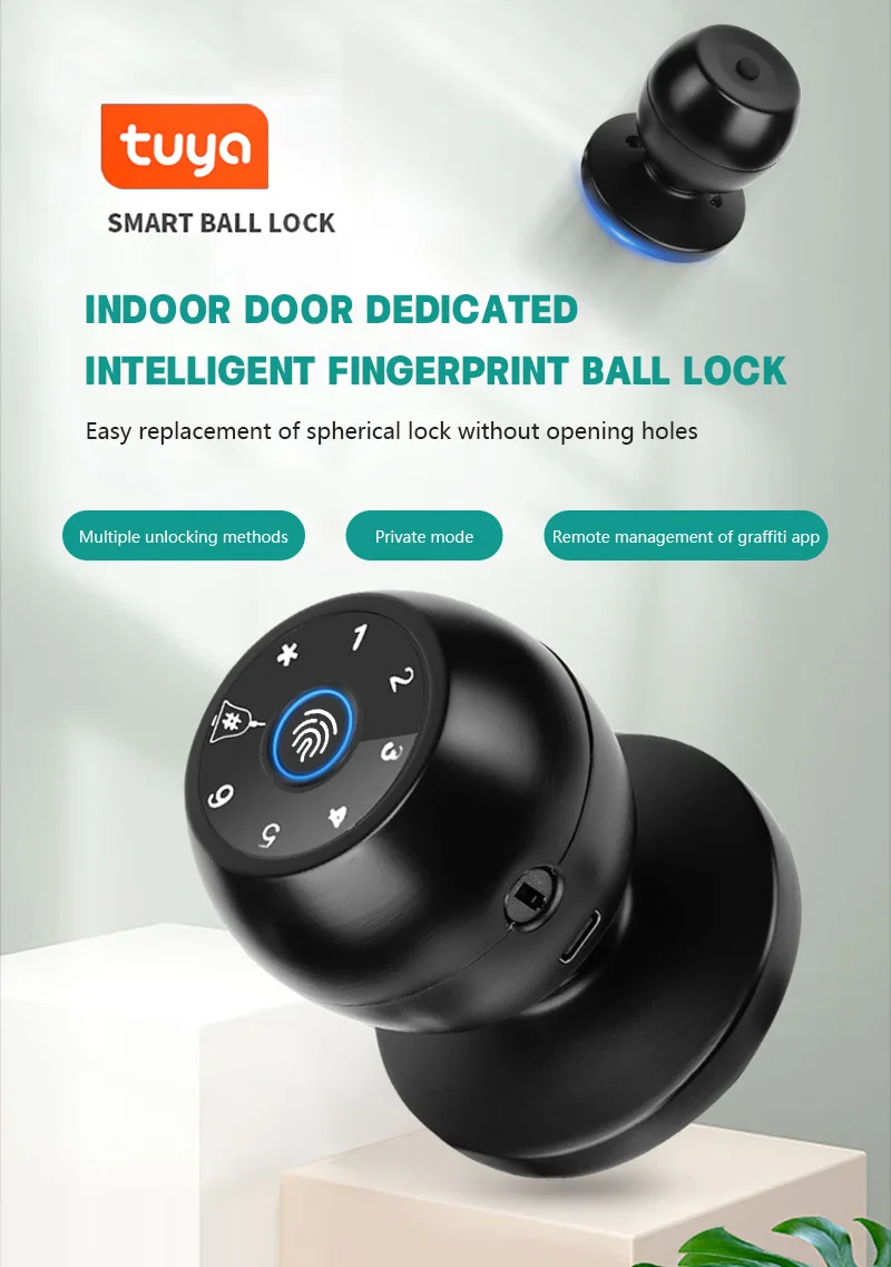 Tuya Wifi BLE Biometric Smart Door Lock - Secure & Convenient
