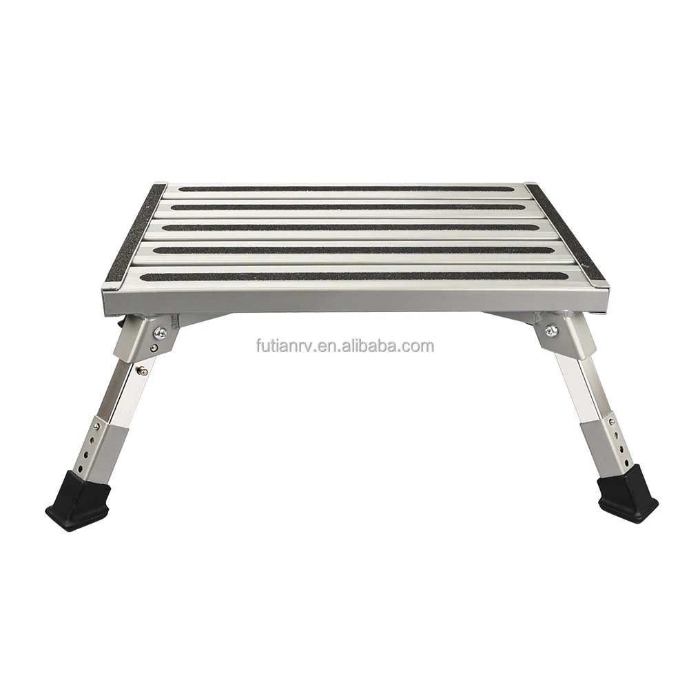 RV Steps Aluminum Folding Step Platform with Non-Slip Rubber Feet Stool ...