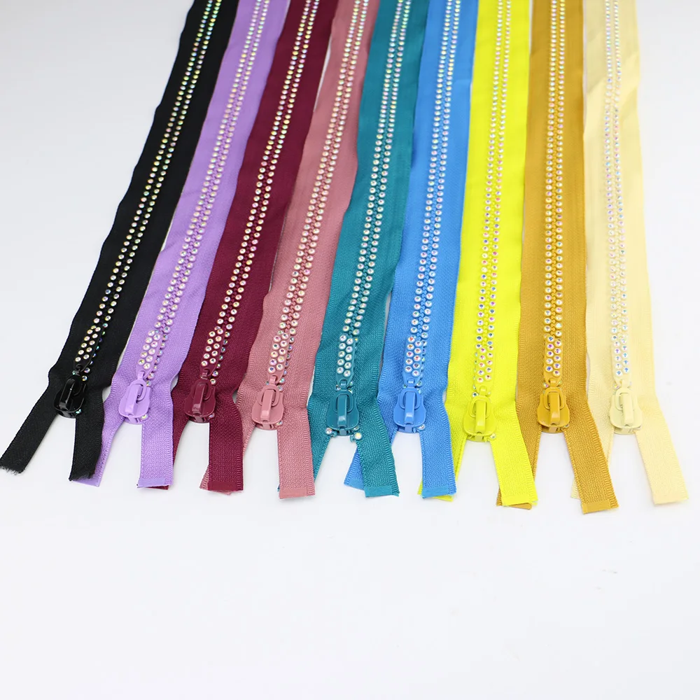 Rhinestone Zipper 10# - Eco-Friendly Plastic Diamond Zipper