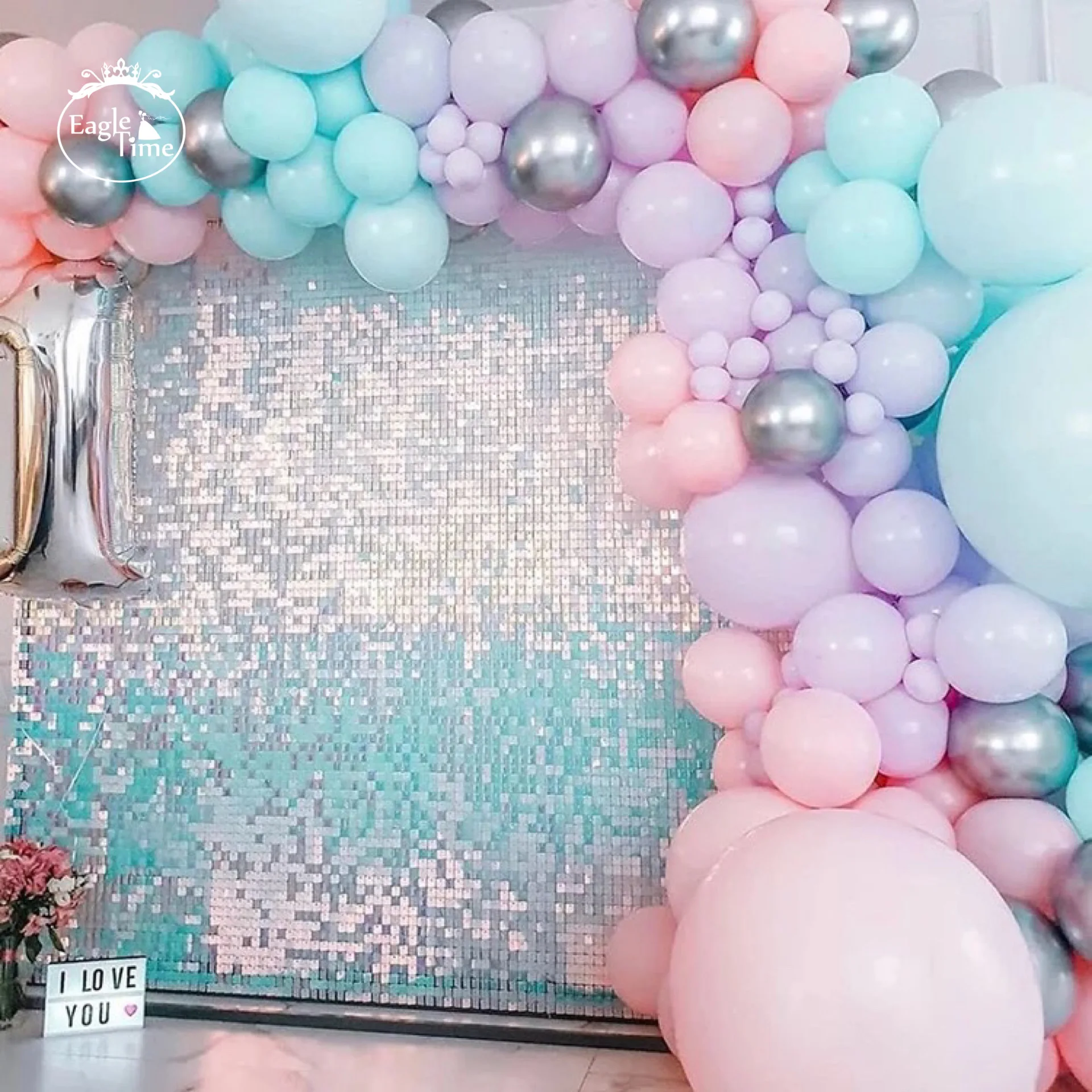 Stunning rainbow sequin background for wedding party event venue ...