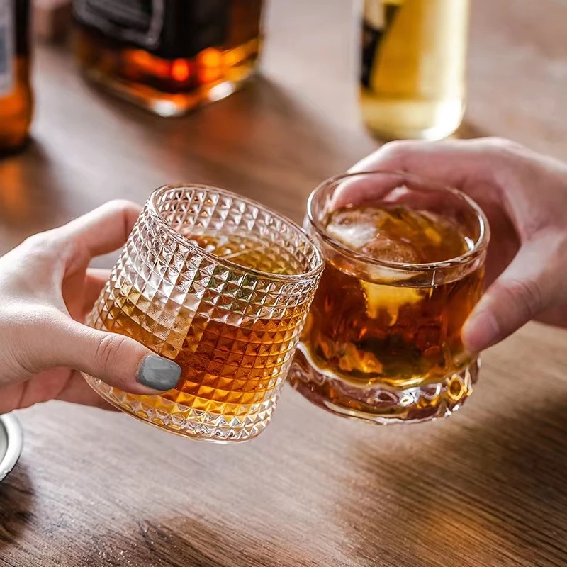 Crystal Wine Glass Rotating Whiskey Glasses Transparent Hot Selling Low ...