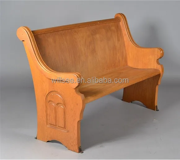 Oak Church Pew - Durable Solid Wood Bench with Custom Covers
