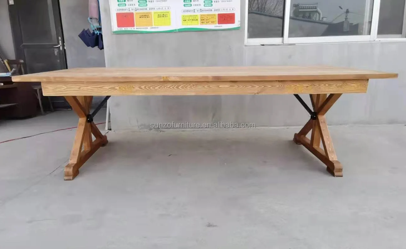 Rustic Wooden Farmhouse Table Folding Dining Table For Wedding - Buy ...