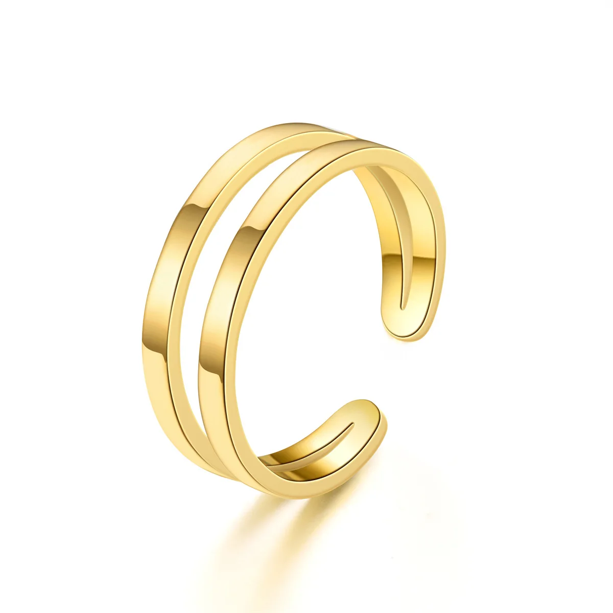 Nepal Stainless Steel Opening Adjustable Simple Style Small Crowd Ring ...