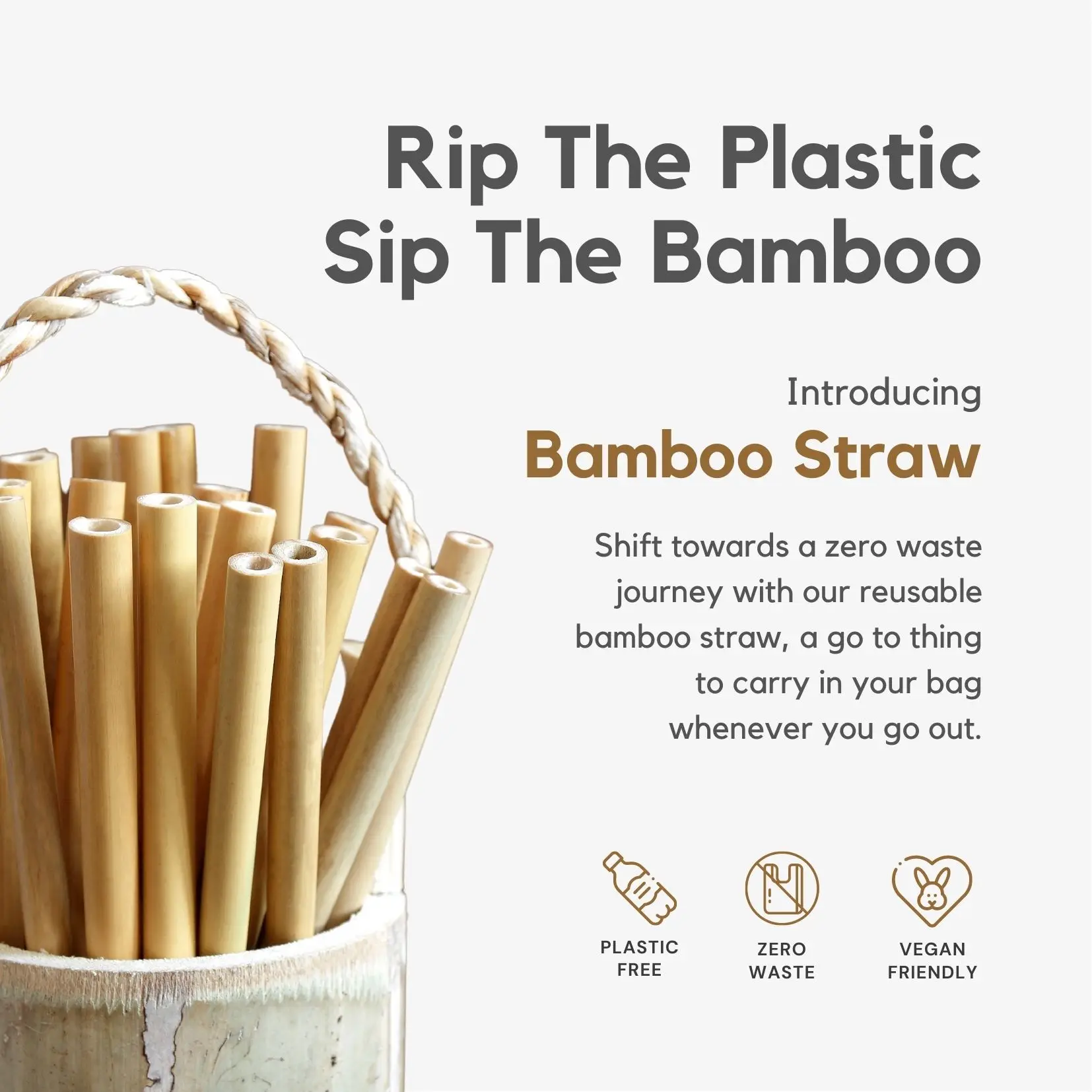 Customized Natural Bamboo Straws Reusable Drinking Straws With Custom ...