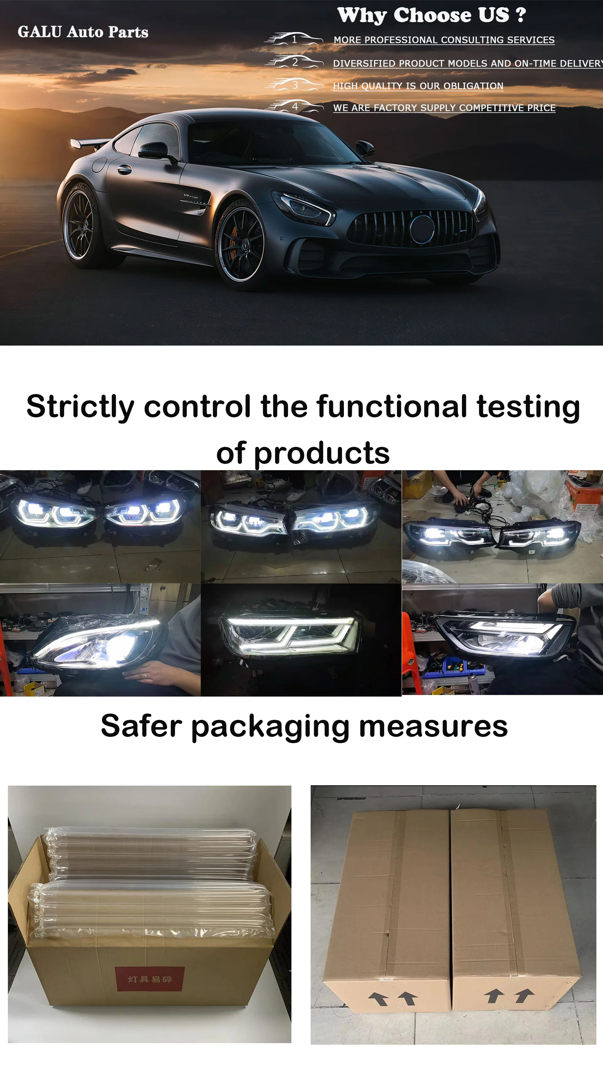 Auto Parts Halogen Update Xenon Front Headlight For Mercedes Benz W204 ...