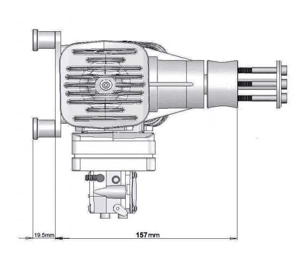 DLA 116CC Gas Engine Twin Cylinder CNC Gasoline Engine Remote Control ...