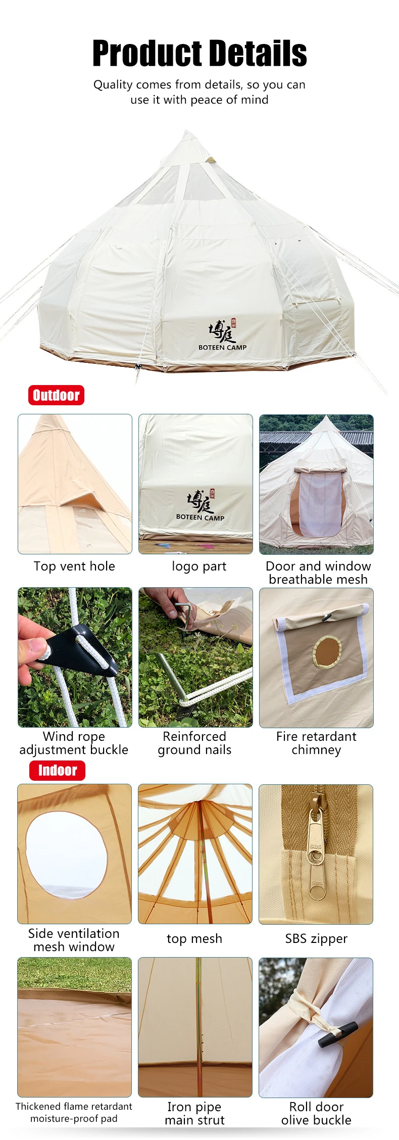 Wholesale High Quality Outdoor Mongolian Yurt Waterproof Camping ...