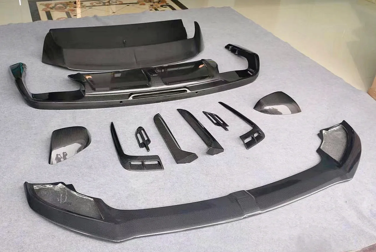 Bentley Bentayga Carbon Fiber Front Lip & Rear Spoiler Body Kit OEM