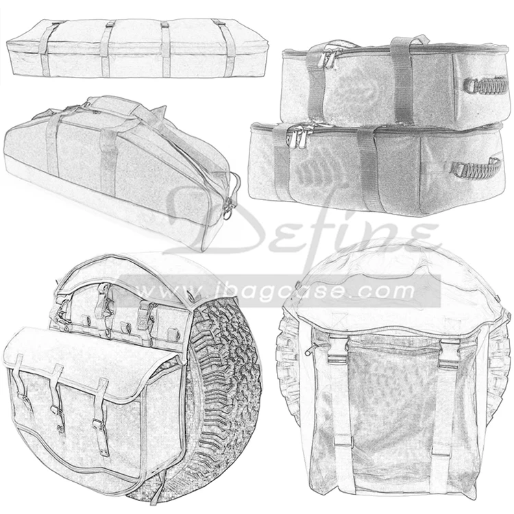 Custom Off-road 4x4 Vehicle Tailgate Recovery Gear Bag Tarpaulin 4WD ...