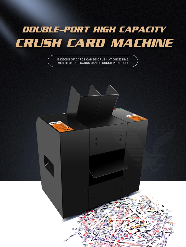 YH Casino Quality Easy to Use 2 Port Paper Poker Card Crush Machine ...