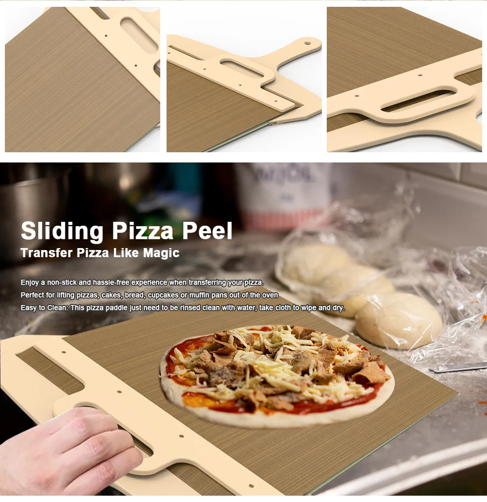 Raybin Non-stick Easy Transfer Sliding Pizza Shovel Pizza Turning Peel ...