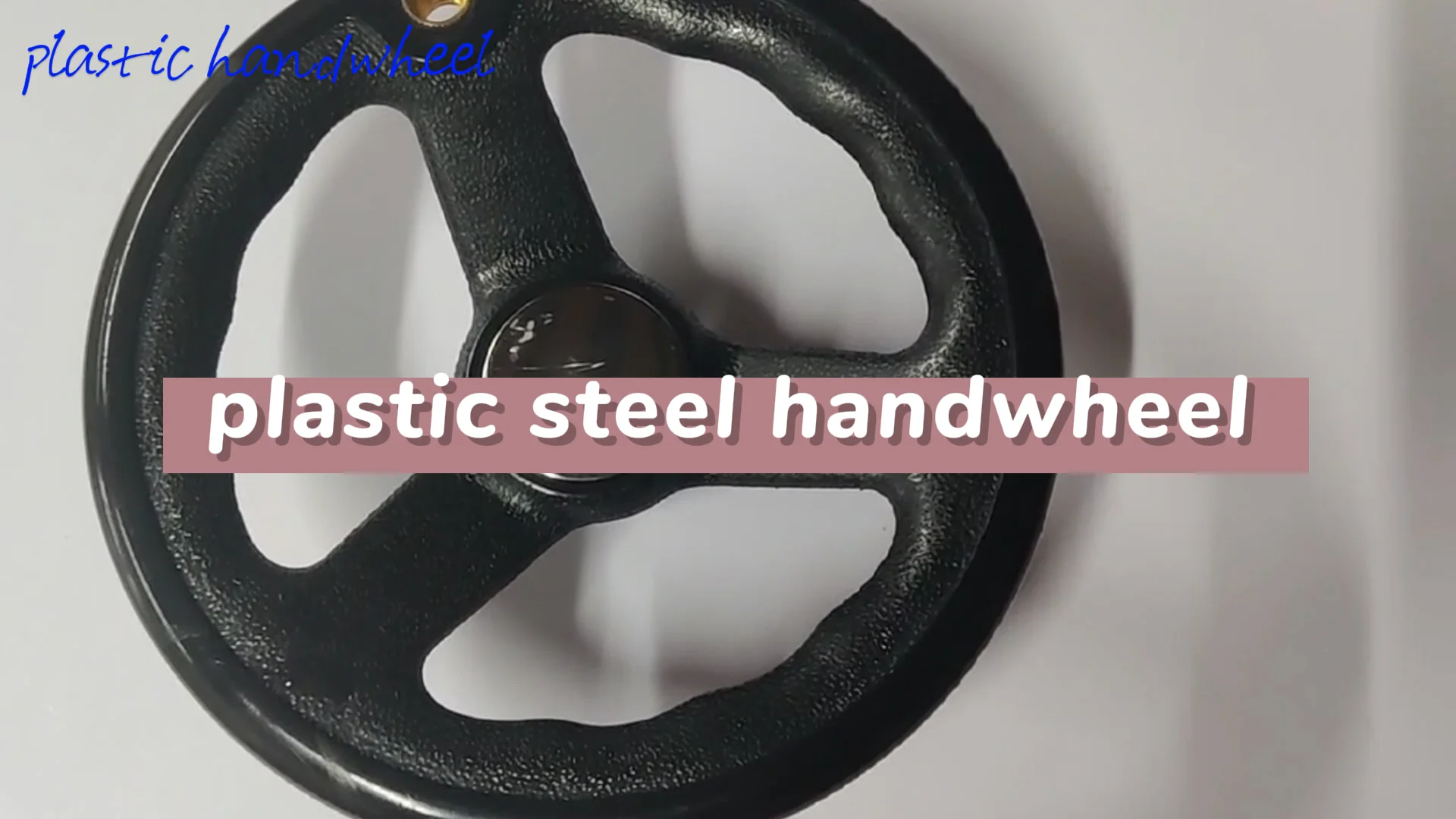 Three Spoked Light Hole Positioning Screw Handwheel Black Plastic Steel ...