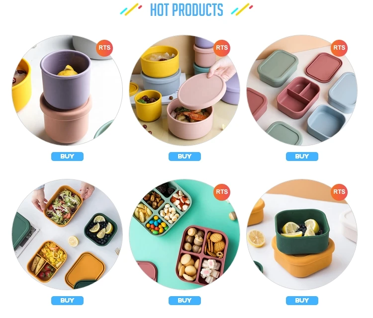 Multifunctional Silicone Freezer Storage Container Silicone Meal Round ...