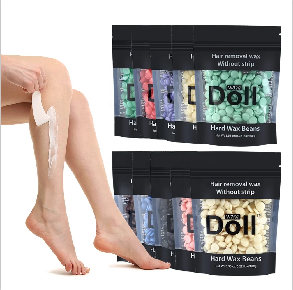 DOLL WAX Hard Wax Beans 100g Painless Bikini Hair Removal Bulk ...