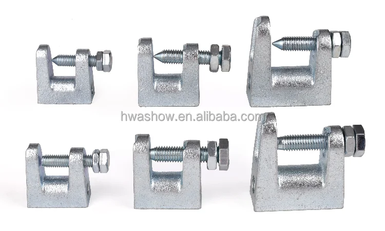 Galvanized I-Beam Clamp with Threaded Rod - Adjustable Steel Suspension ...