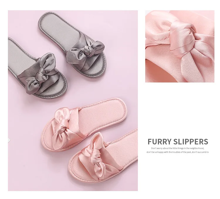 Customized Embroider Logo Red Silky Slippers Party Women Girls Bride ...