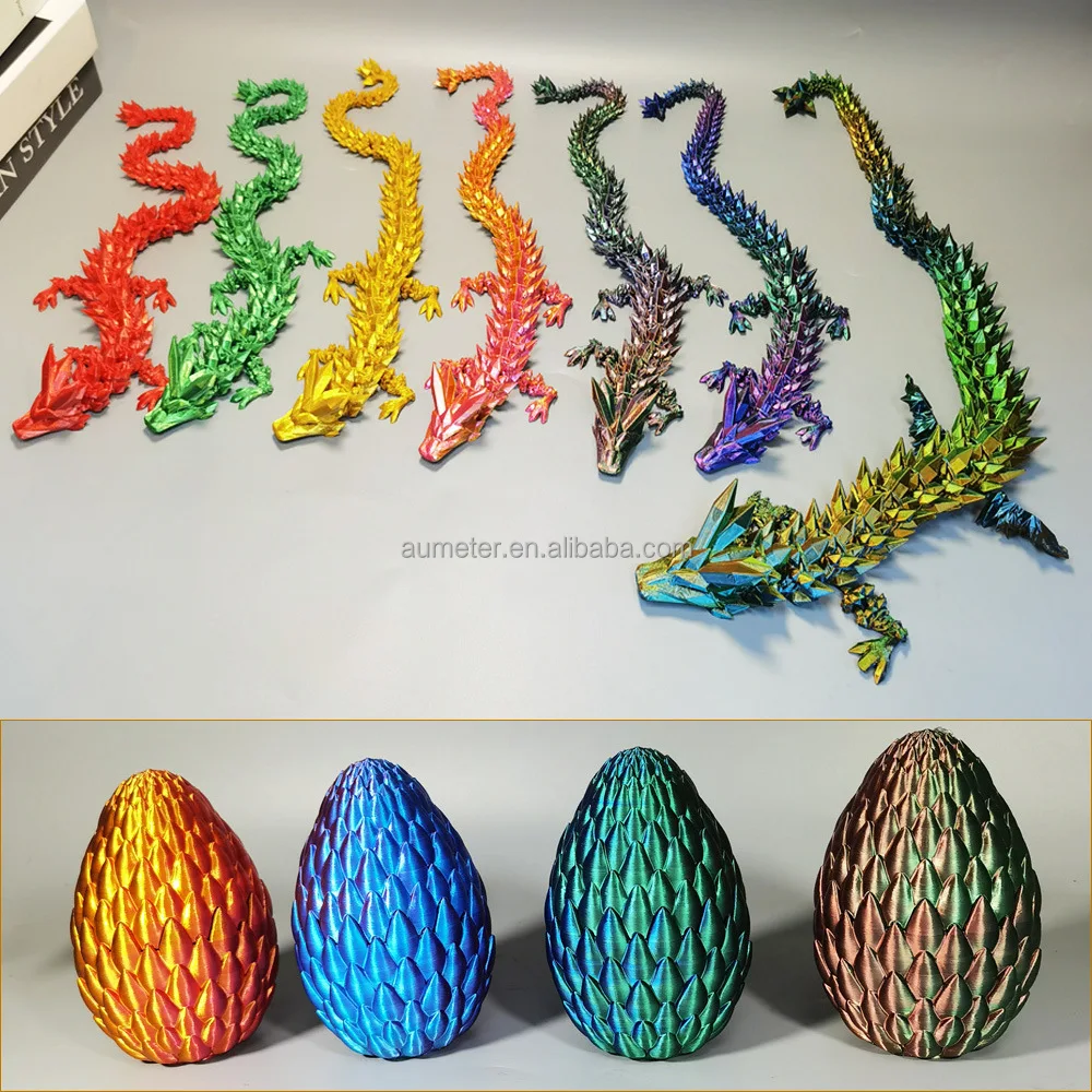 2024 New Products Custom 3d Printed Crystal Dragon Egg Pla Flexible ...