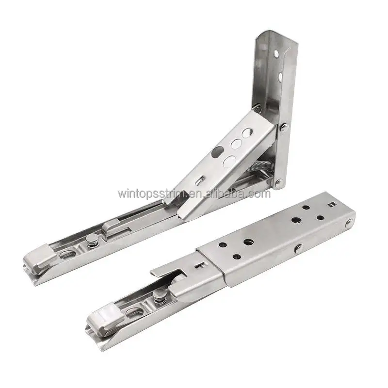 Folding Table Shelf Bracket Bench Triangle Adjustable Stainless Steel L ...
